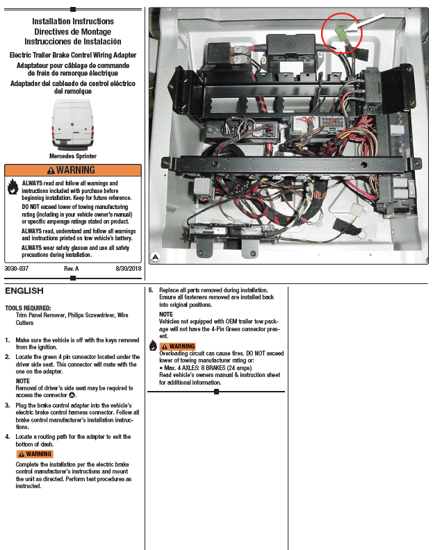Trailer Brake Control for 19-22 Mercedes Freightliner Sprinter 1500 All ...