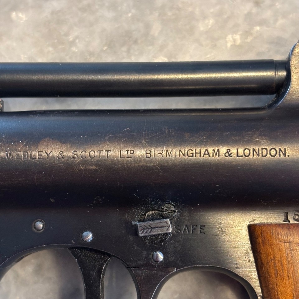 Antique Webley Scott MARK 1 Pellet Air Gun Pistol Forged Steel Made In ...