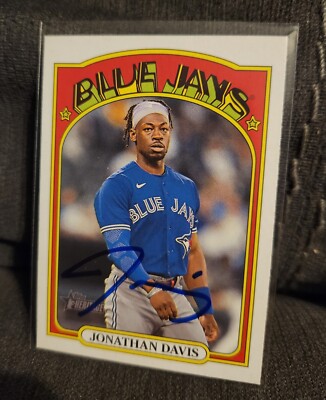 Jonathan Davis Autograph Signed 2021 Topps Heritage Toronto Blue Jays ...