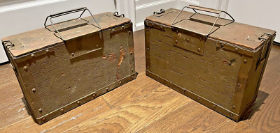UNIQUE! LOT of 2 - WW2 1945 - H51 Canadian Ammunition/Ammo Box Crates w ...
