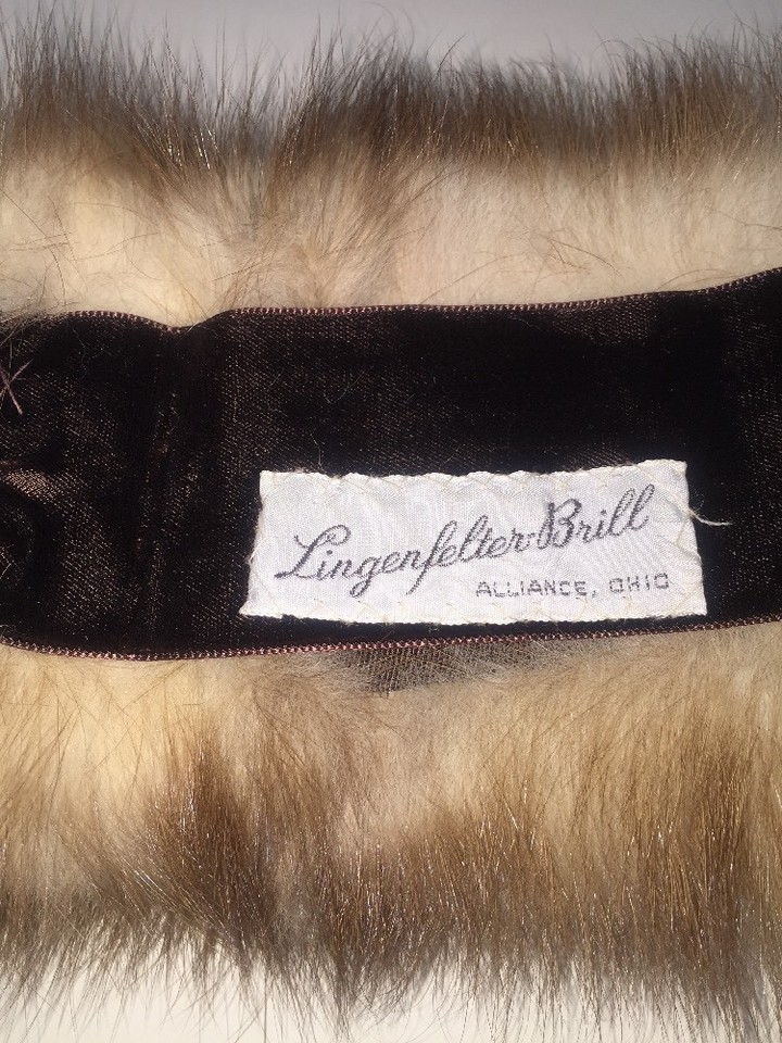Lingerfelter Brill Real Fur Stone Marten Sable Wrap Scarf Boa Collar ...