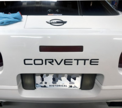 VINYL: Matte Black FRONT & REAR Letter Decals fits Corvette C4 1991-96 ...