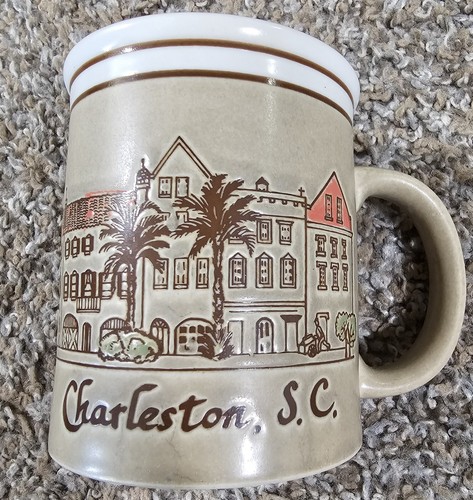 Vintage Embossed Charleston, South Carolina Coffee Mug Row Townhouses ...