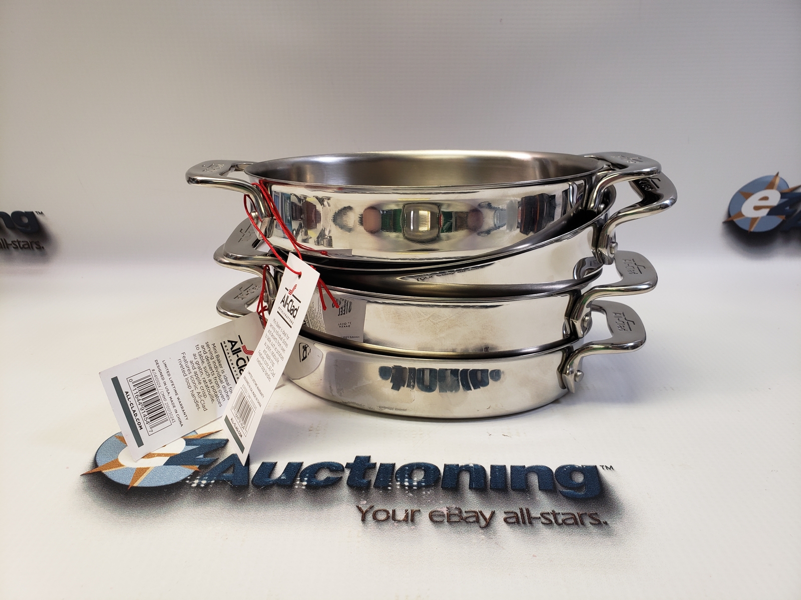 Lot of (4) All-Clad Oval 7" Mini Baker Pans Stainless Steel New with ...