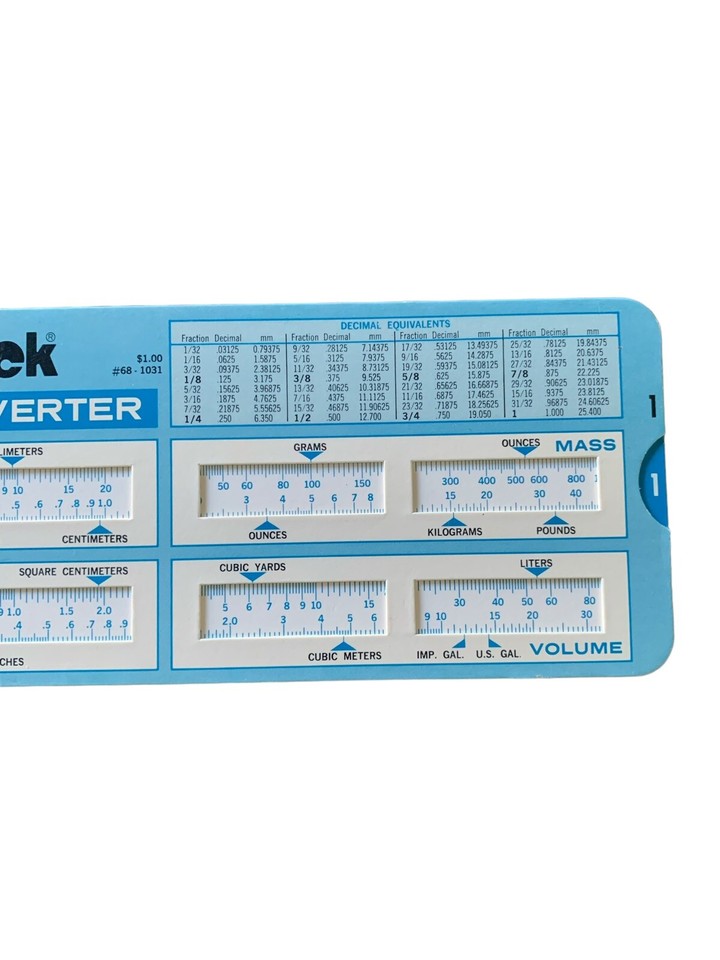 Radio Shack Metric Converter Slide Chart 1975 USA | eBay