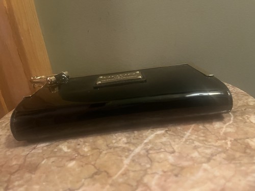 Bebe Black Wristlet Clutch Wallet Patent Leather Gold Chain Strap ...