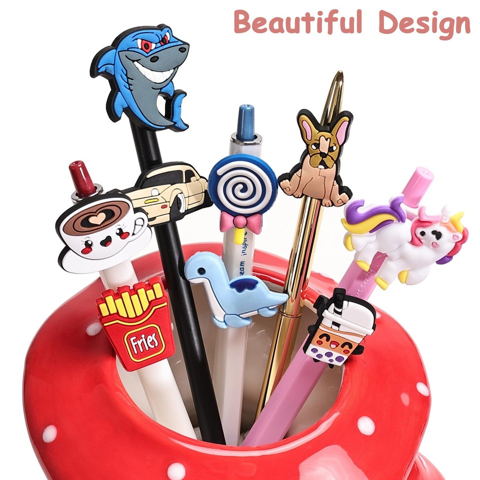 100PCS Mixed Pencil Toppers - Kawaii Pen Charms for Boys and Girls ...