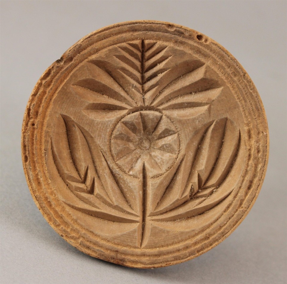 Antique NE Folk Art Primitive Butter Mold Stamps Country Cow & Scottish ...