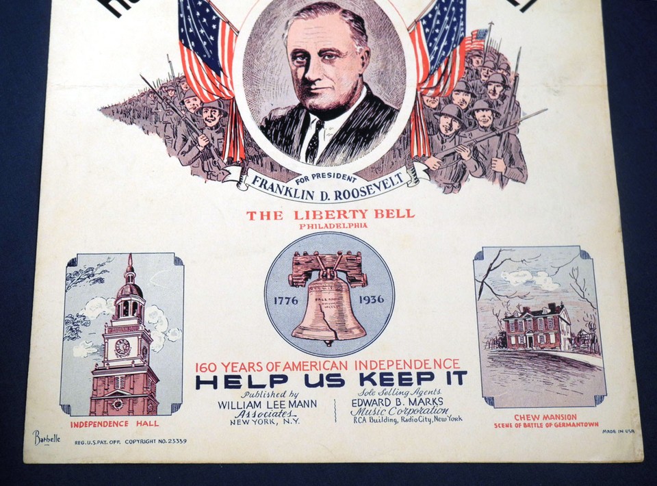 Rare Vtg 1936 Sheet Music Root Root Root for Roosevelt Campaign Song ...