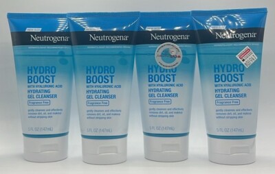 4PK Neutrogena Hydro Boost Gel Hydrating Cleanser ~ FRAG FREE ~ 5 FL OZ ...
