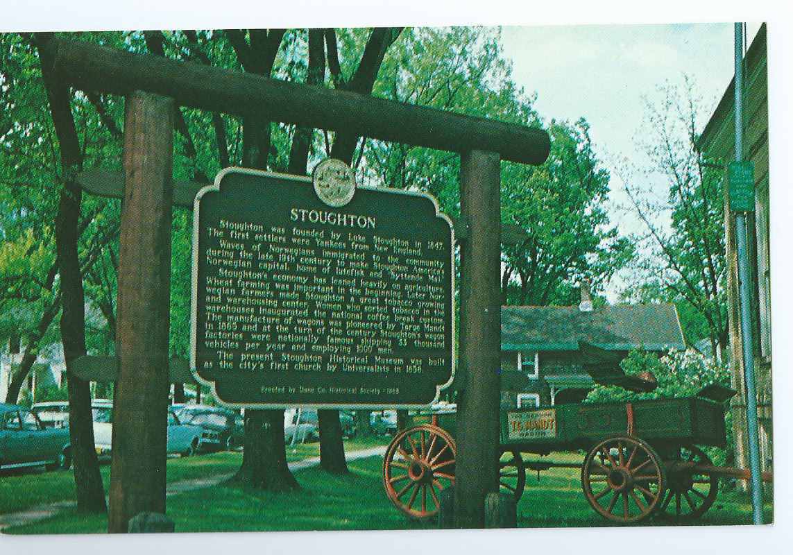 Stoughton, WI, T. G. Mandt Wagon, Marker, Historical Museum Postcard | eBay