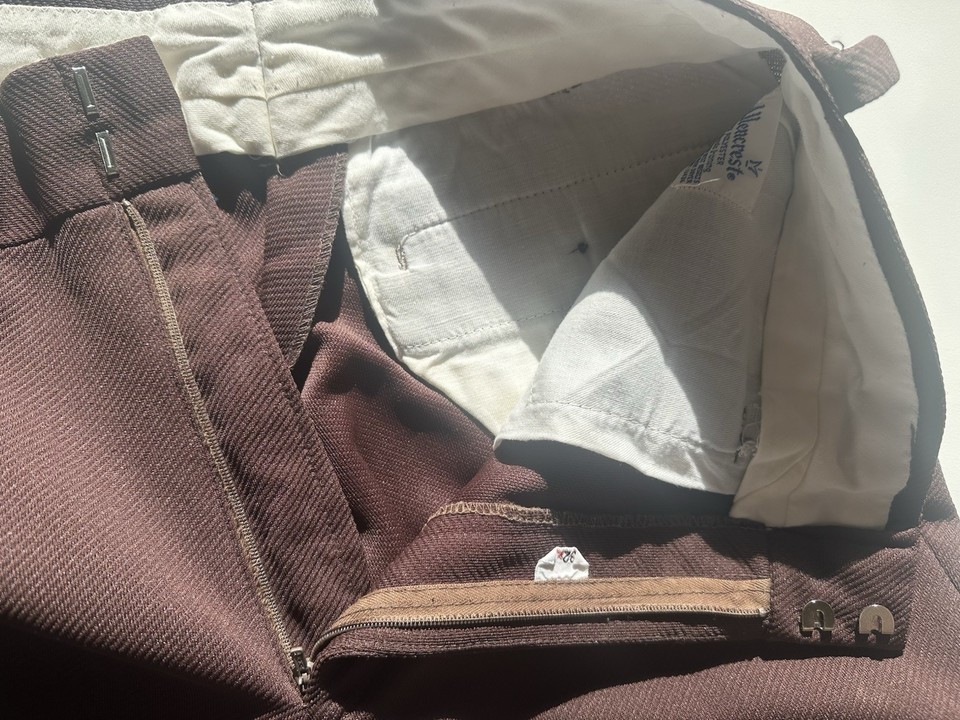 VTG Chocolate Brown Allencrest Wrinkle-Free Polyester Japanese Pants ...