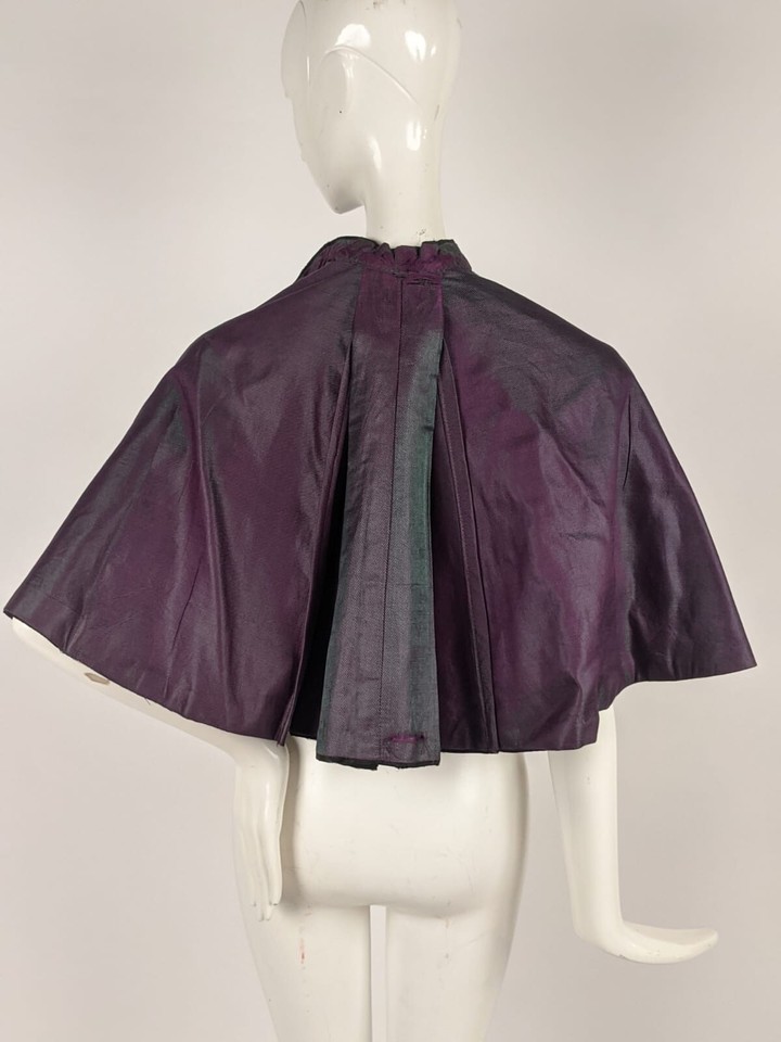 VICTORIAN 19TH C BLACK BROCADE SILK CAPE W CHANGEABLE LINING | eBay