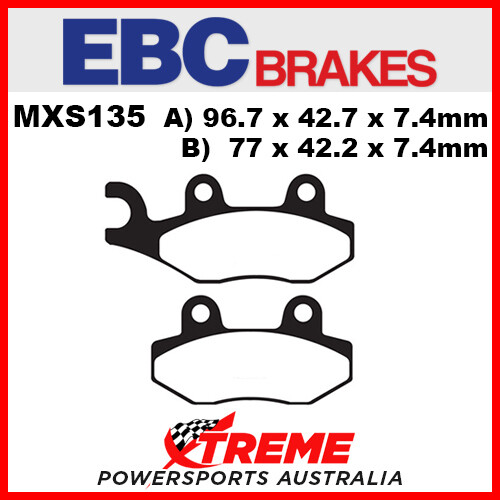 EBC Yamaha YXR700FA Rhino 08-15 MXS Sintered Race Right Rear Brake Pads ...
