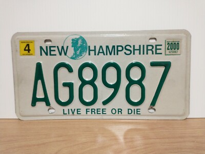 2000 New Hampshire AGRICULTURE License Plate Tag Original | eBay