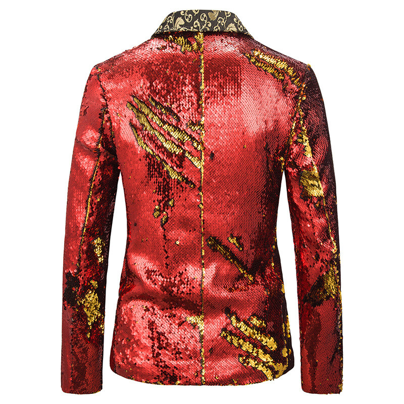 Men Jacket Sequin Glitter Blazer Suit Bling Men Tuxedo Club Gentleman ...