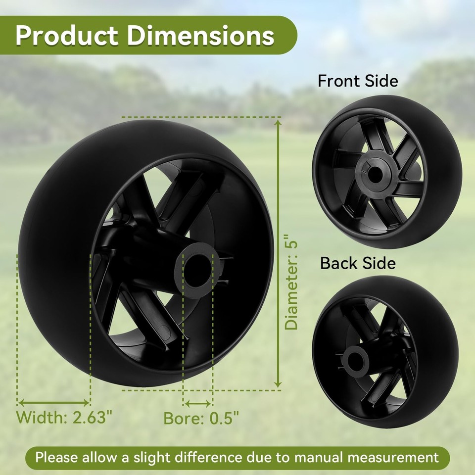 4Pk Deck Wheel & Hardware for Husqvarna Craftsman Poulan 589527301 ...