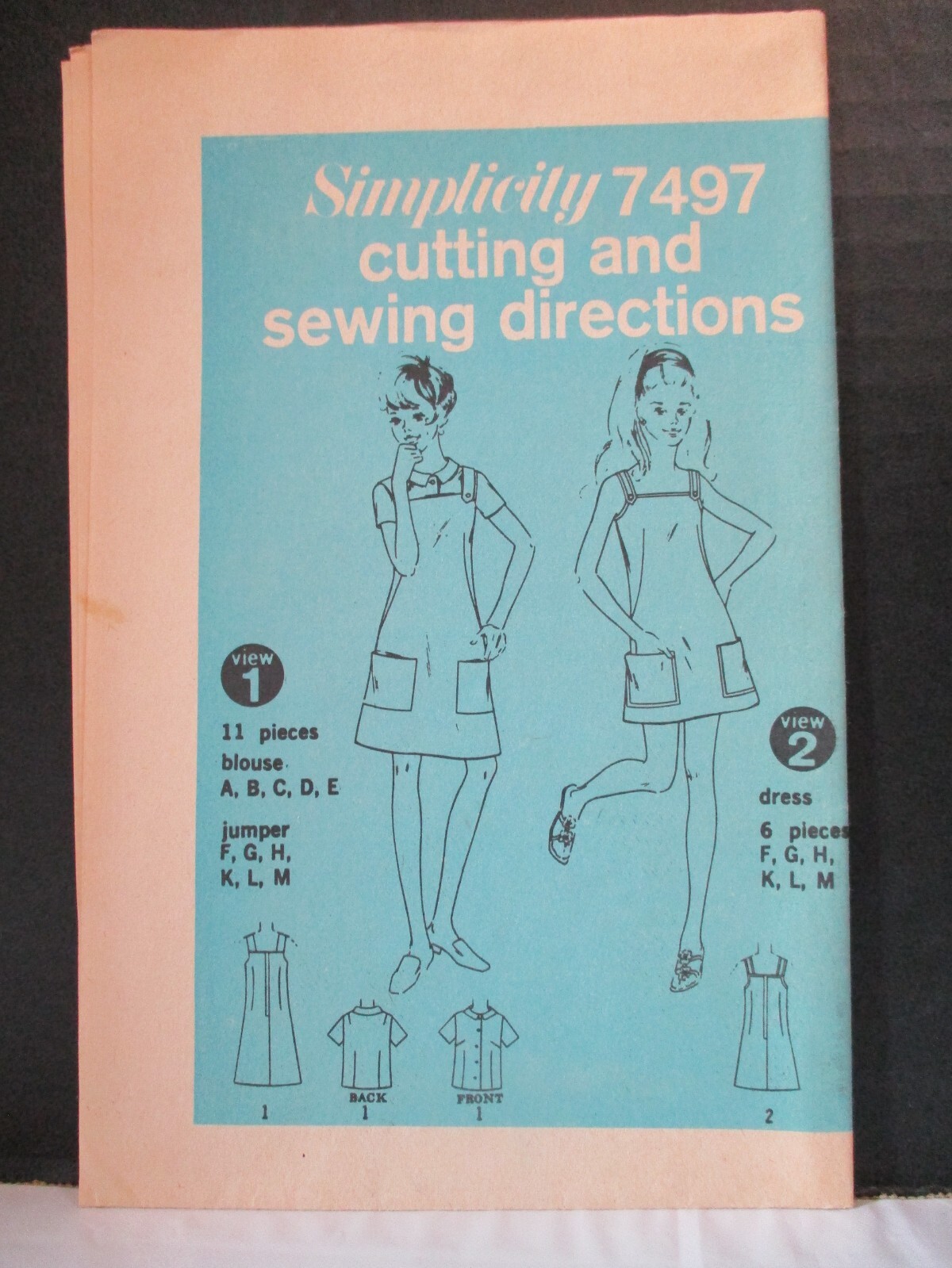 Simplicity Pattern 7497 Yng Jr/Teen Sundress Jumper & Blouse Size 5-6 ...