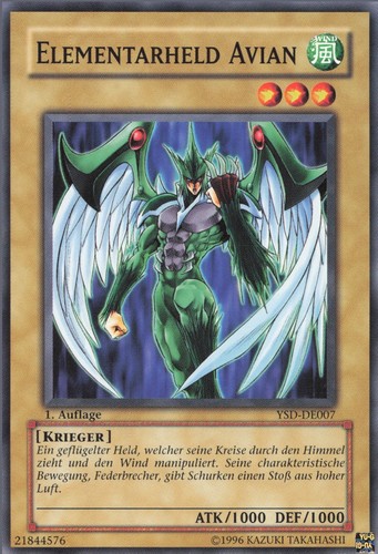 YuGiOh Elementar-HELD Avian YSD-DE007 Common Played unl. | eBay.de