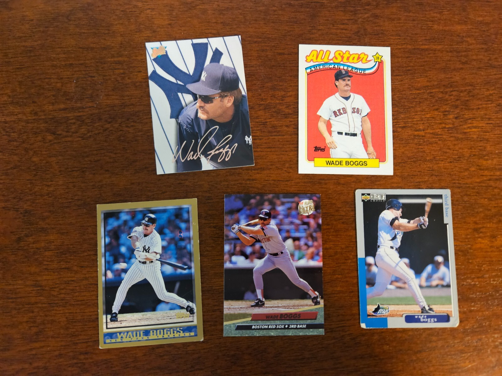 Lot of 5 Wade Boggs Baseball Cards Boston Red Sox New York Yankees ...