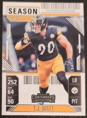 T.J. Watt #83 2024 Panini Contenders Football Season Ticket Pittsburgh ...