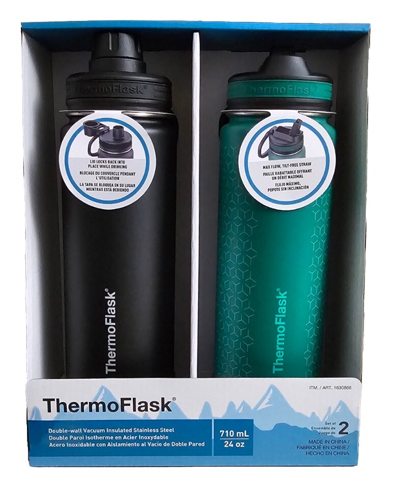 ThermoFlask Vacuum Insulated Stainless Steel Flask 24oz (1 Flask Only)