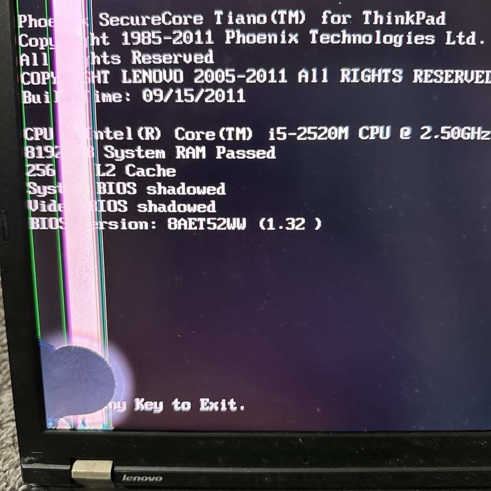 Lenovo Thinkpad T520 Intel Core i5 -2520M 2.50GHZ 8GB RAM NO HDD Cracked Screen | eBay