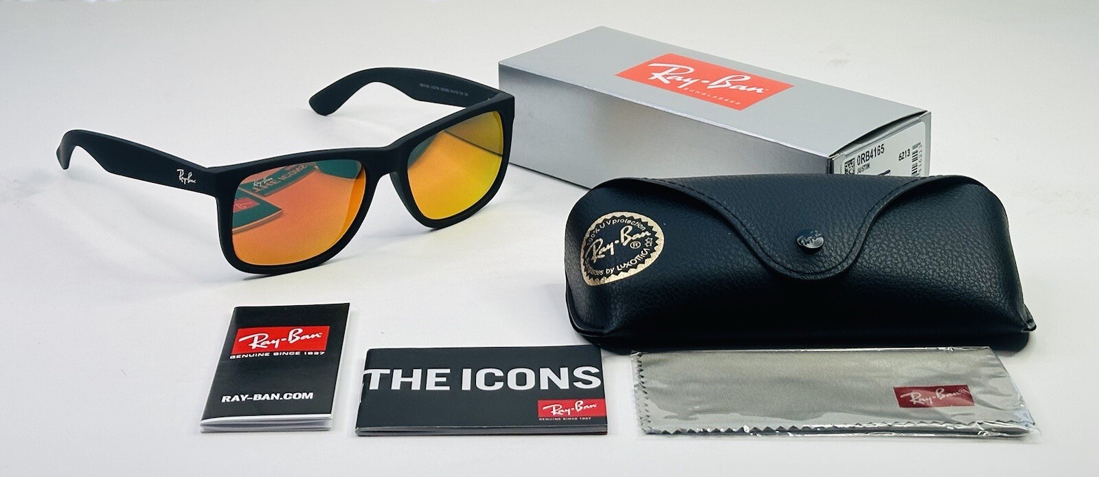 Ray-Ban Justin Color Mix Matte Black Frame With Red Lenses RB4165 622/6Q