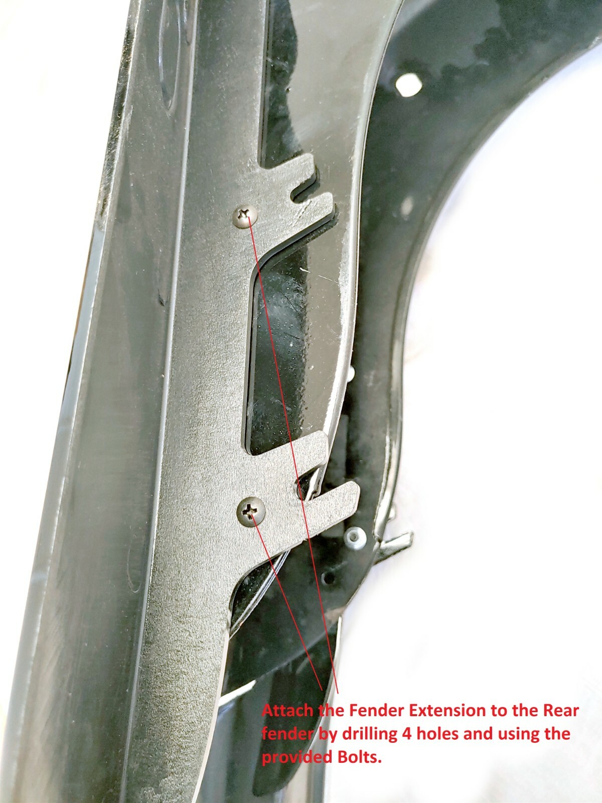 Mutazu 7" Angled Fender Extension w/ Built in Tri Bar for Harley 09 ...