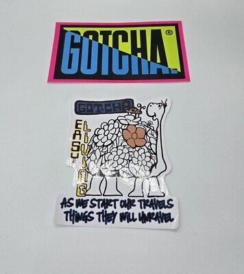 Vintage GOTCHA Logo Sticker Decal Surf Skate Retro Rare 80s 90s Neon | eBay