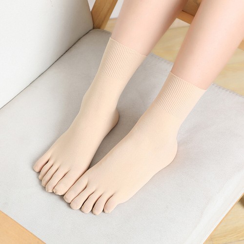 Seamless Separate 5 Toes Gloves Socks Nylon Sheer Five Toes Ankle Short ...