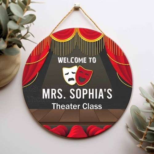 Personalized Theater Door Sign, Drama Teacher Gift, Classroom Decor ...