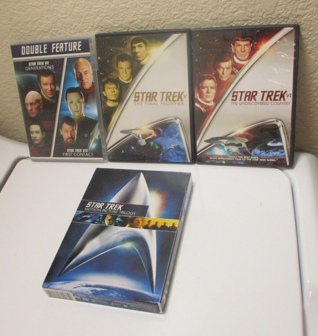 star trek dvd lot of 4 star trek v,vi,vii,viii,& star trek trilogy | eBay