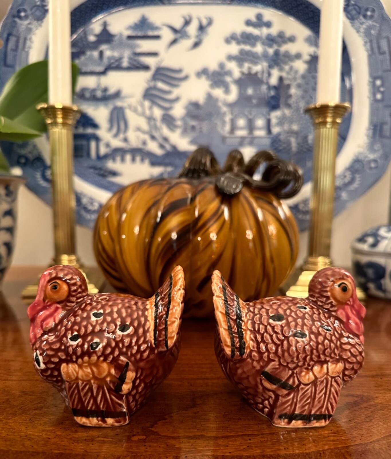 Turkey Salt & Pepper Shakers Thanksgiving Fall Harvest Decor Tom Turkey ...