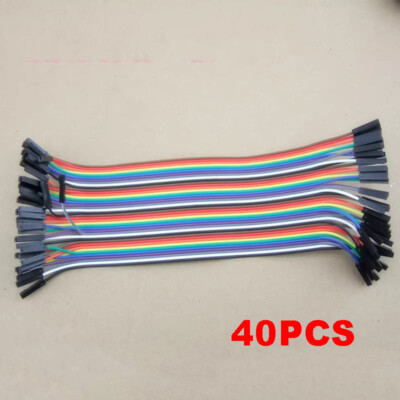 40pcs Dupont Jump Wires Female to Female Jumper Breadboard Cables 20CM ...