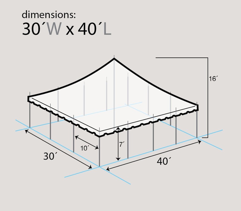 30x40 Commercial Pole Tent Canopy Event Outdoor Wedding Party Gazebo ...