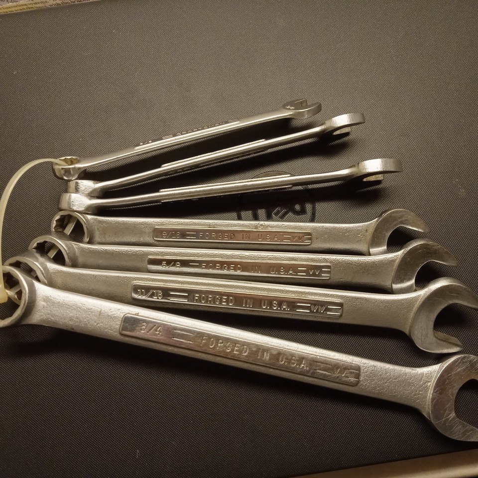 7 VINTAGE CRAFTSMAN COMBINATION WRENCHES - Forged in USA - SAE , 3/8 to ...