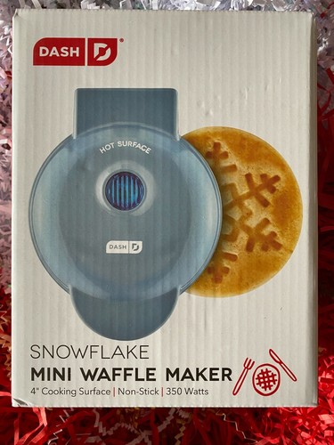 Dash Mini Snowflake Waffle Maker 4" New in Box Breakfast Maker Waffles ...