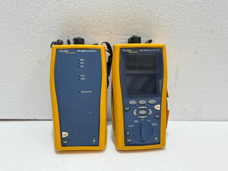 Fluke DTX-1800 Cable Analyzer and DTX-1800 Smart Remote With DTX-MFM2 ...