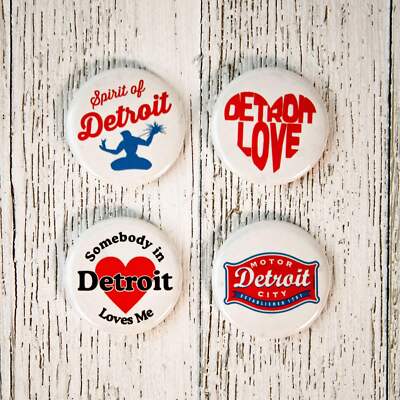 Button - Detroit Love - 4 button pack | eBay