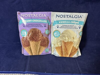 Nostalgia Creamy Chocolate & Vanilla Crème Ice Cream Mix, 2 Quarts, 8 ...