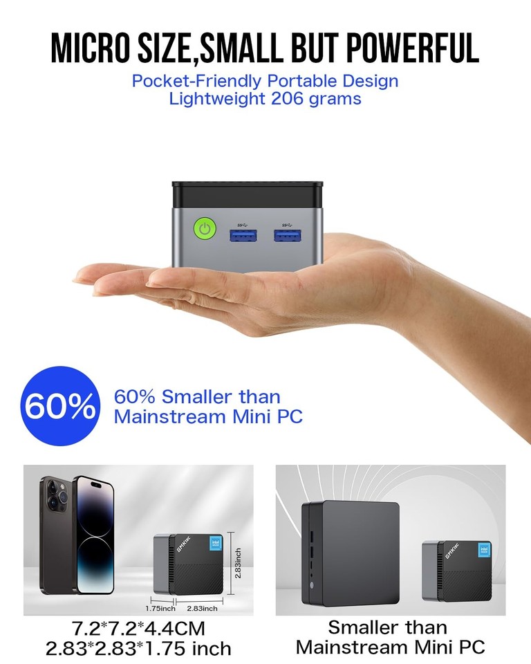 Mini PC N97 Preinstalled Windows 11 Pro, G5 Micro Desktop Computer ...