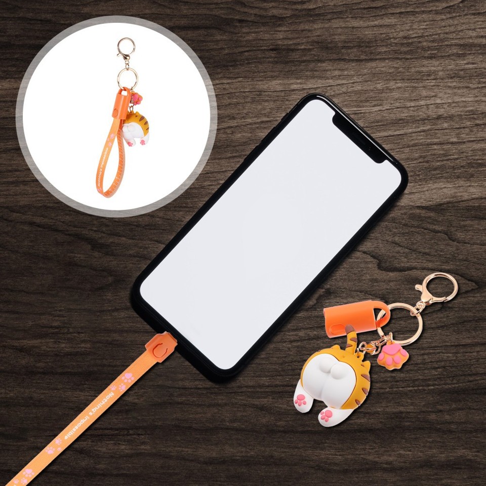 Keychain Wristlet Lanyard Cell Phone Charging Cable Bracelet Data ...