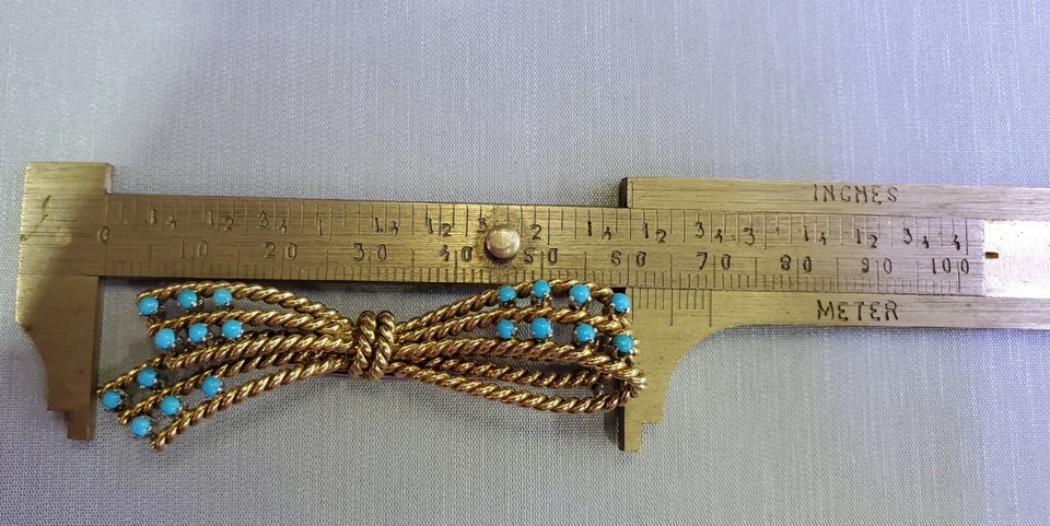 Stunning Retro 18 Karat Yellow Gold Fine Persian Turquoise Brooch/Pin ...