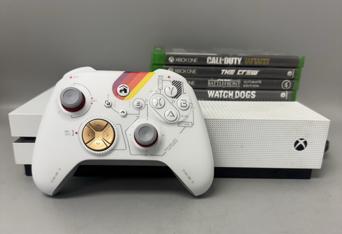 Xbox One S Console Bundle 4 Games, 1 Controller White 1 TB Tested | eBay