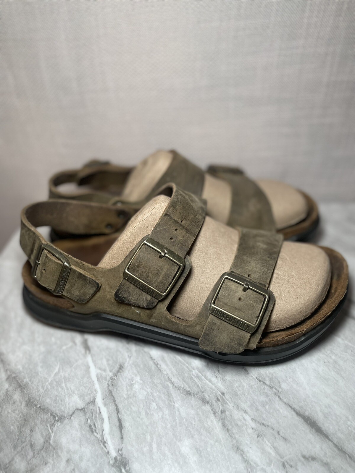 BIRKENSTOCK Milano CT Oiled leather backstrap sandals SIZE EU 39 reg ...