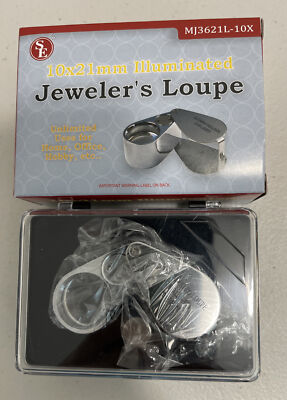 10x21mm Illuminated Jeweler’s Loupe MJ3621L-10X W/case & Batteries ...