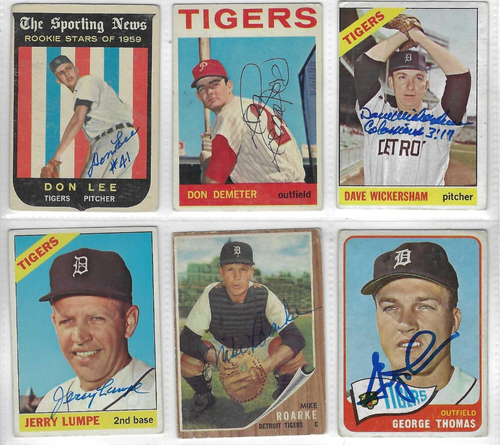 LOT OF 6 HAND SIGNED DETROIT TIGERS LEGENDS 1960s BASEBALL CARDS | eBay