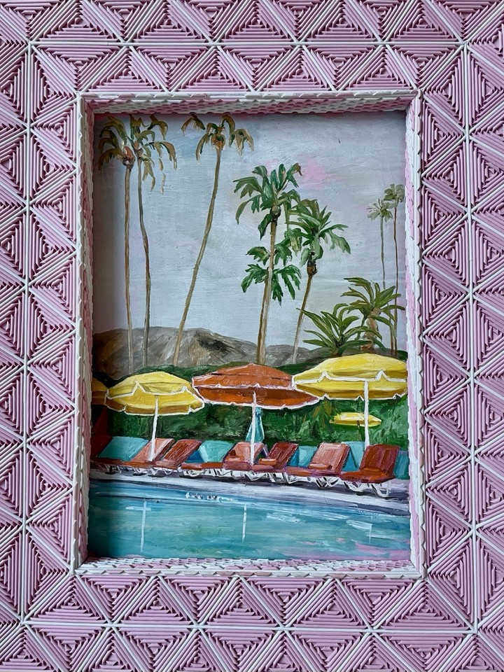 Prison Art Frame With Original Andrea Coish Palm Springs Oil Painting ...