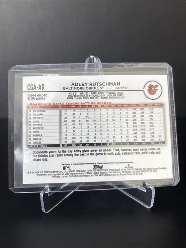 2024 Topps Gilded Adley Rutschman YELLOW GOLD Refractor Auto /75 ...